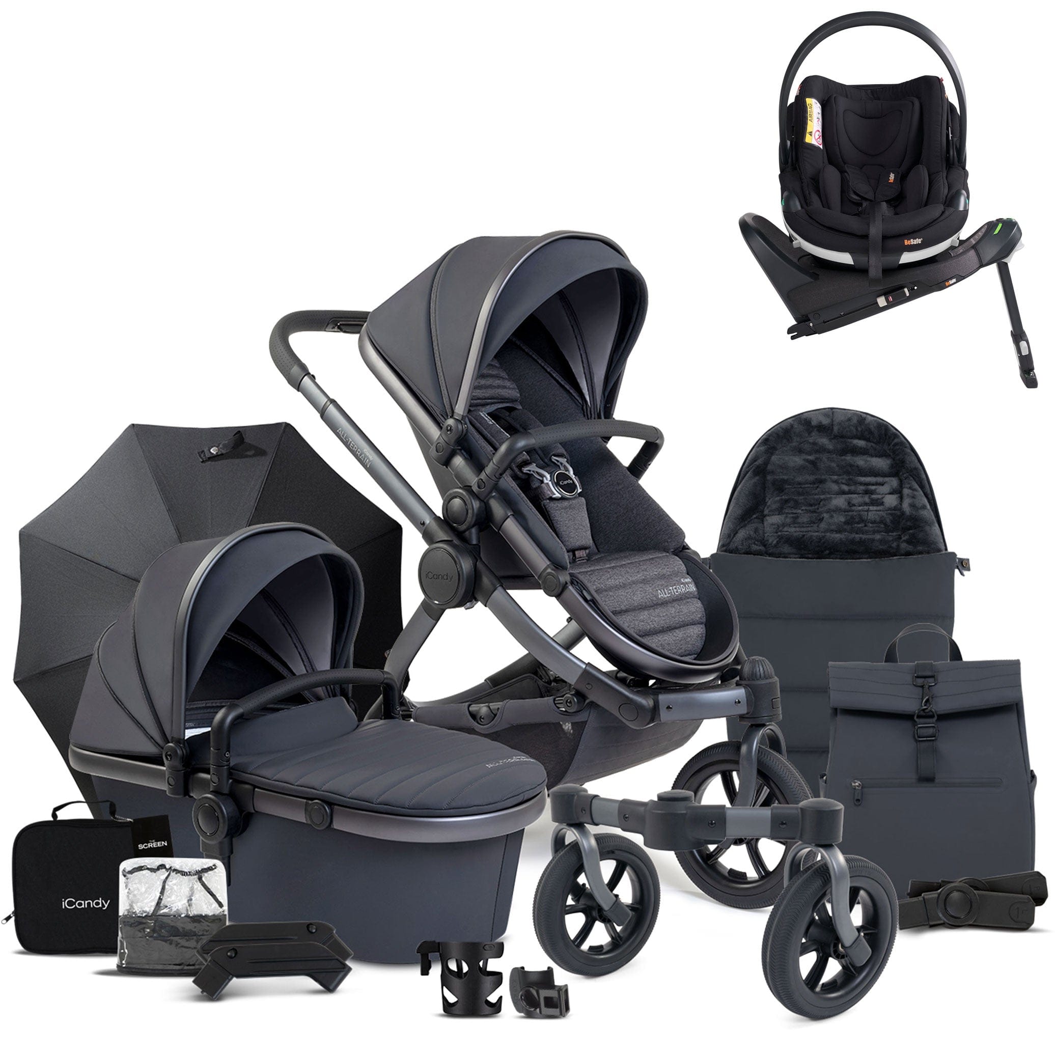 iCandy Peach 7 All Terrain Complete BeSafe Bundle in Storm