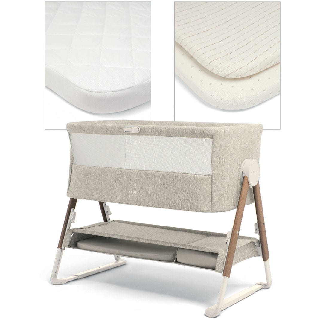 Mamas & Papas Lua Fawn Bedside Crib Oat Bundle