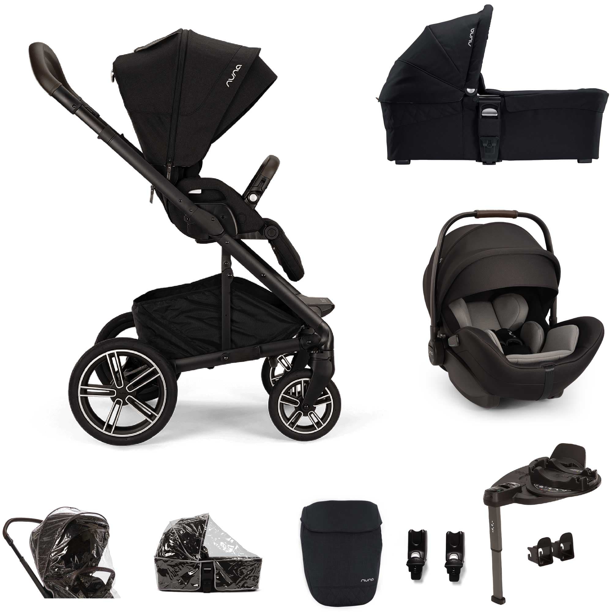 Nuna MIXX Next & ARRA Flex & BASE Curv Bundle in Caviar